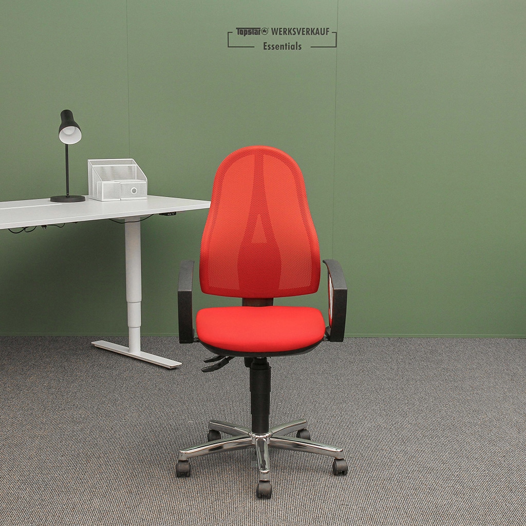 Open Point P Plus mit Armlehnen chrom/rot